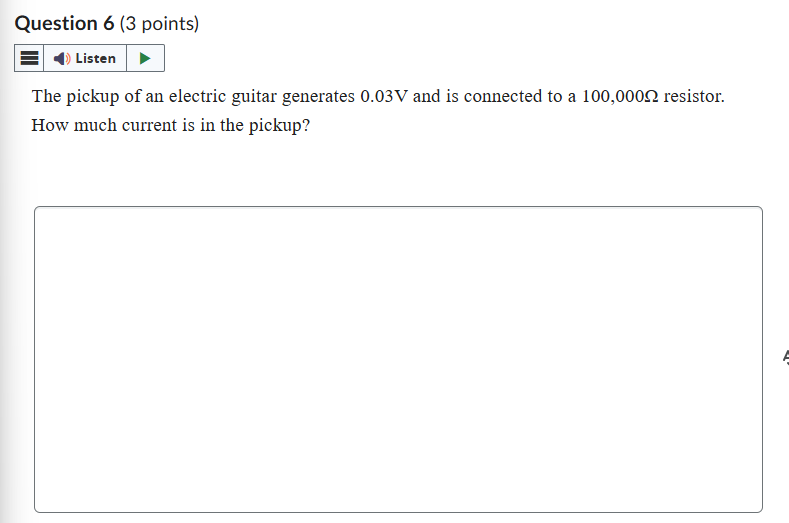 Solved Question 6 (3 ﻿points)The pickup of an electric | Chegg.com