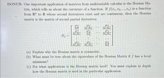 Solved 3ONUS: One important application of matrices from | Chegg.com