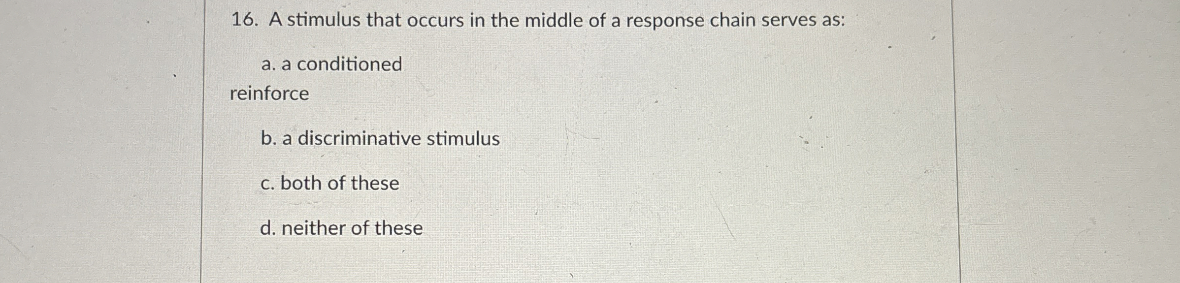 Solved One phenomenon that taste-aversion learning shares | Chegg.com
