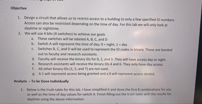 Solved 1. Design a circuit that allows us to restrict access | Chegg.com