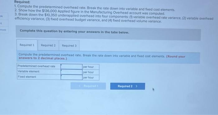 Problem 10A.9 (Algo) Applying Overhead; Overhead | Chegg.com