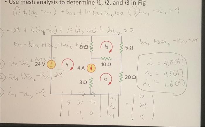 Solved - Use mesh analysis to determine i1,i2, and i3 in | Chegg.com