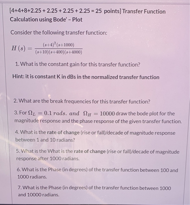 Solved [4+4+8+2.25 +2.25 +2.25 +2.25 = 25 points] Transfer | Chegg.com