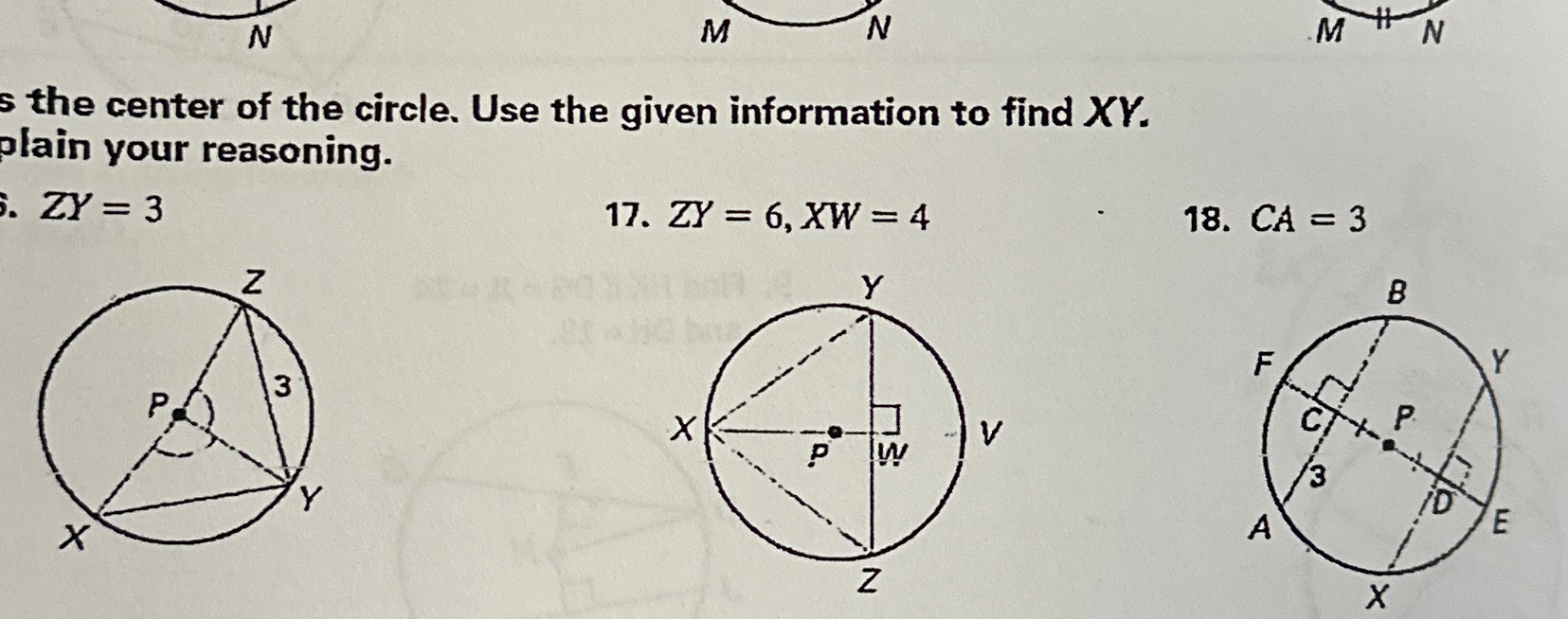 Solved Can you help me find XY in these exampless the center | Chegg.com
