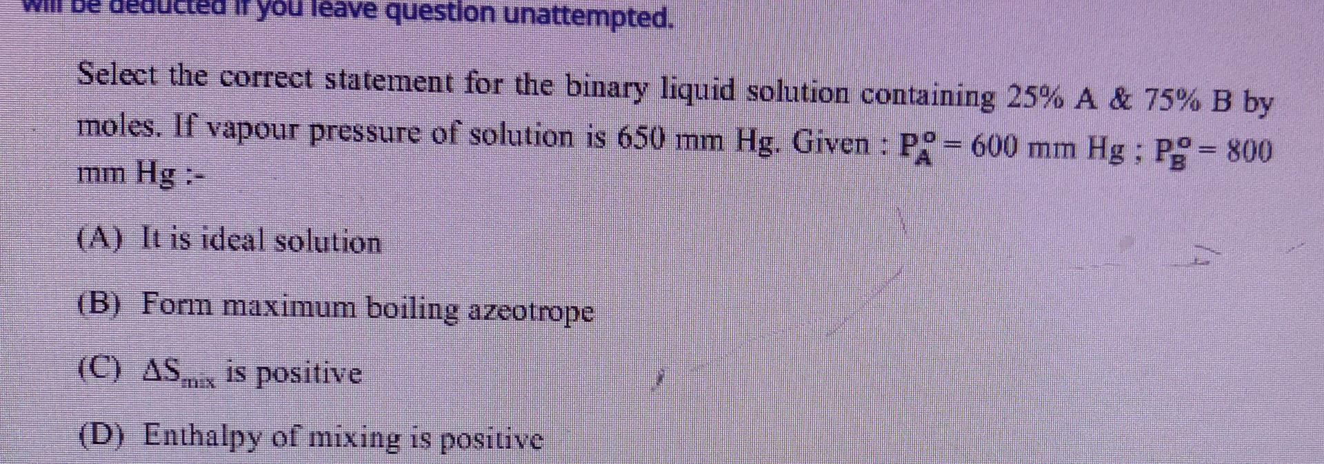 Solved ted if you leave question unattempted. Select the | Chegg.com