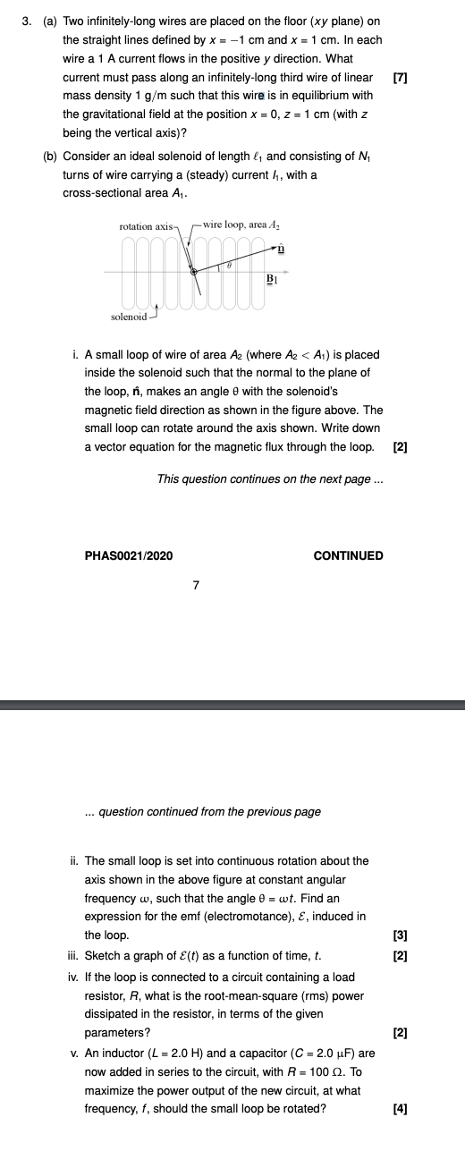 Solved (a) ﻿Two infinitely-long wires are placed on the | Chegg.com