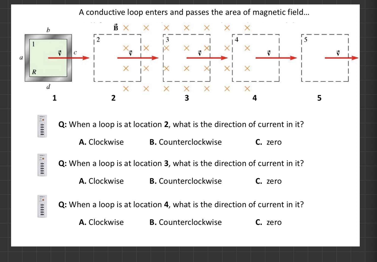 Solved A conductive loop enters and passes the area of | Chegg.com