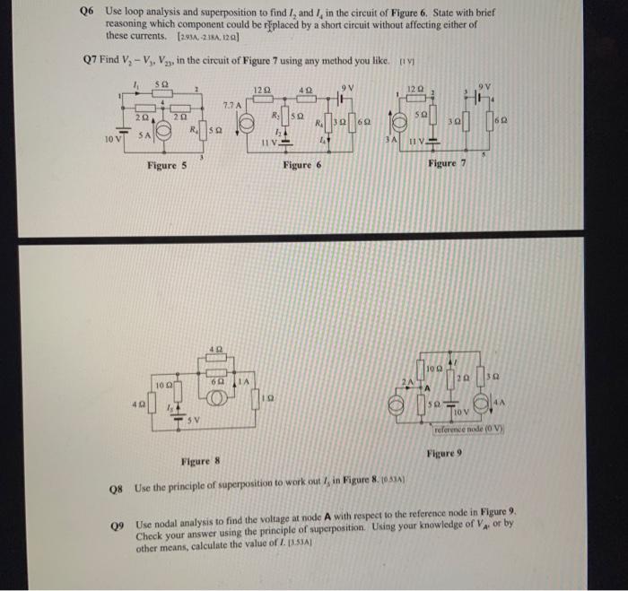 Solved Q6 Use loop analysis and superposition to find I2 and | Chegg.com