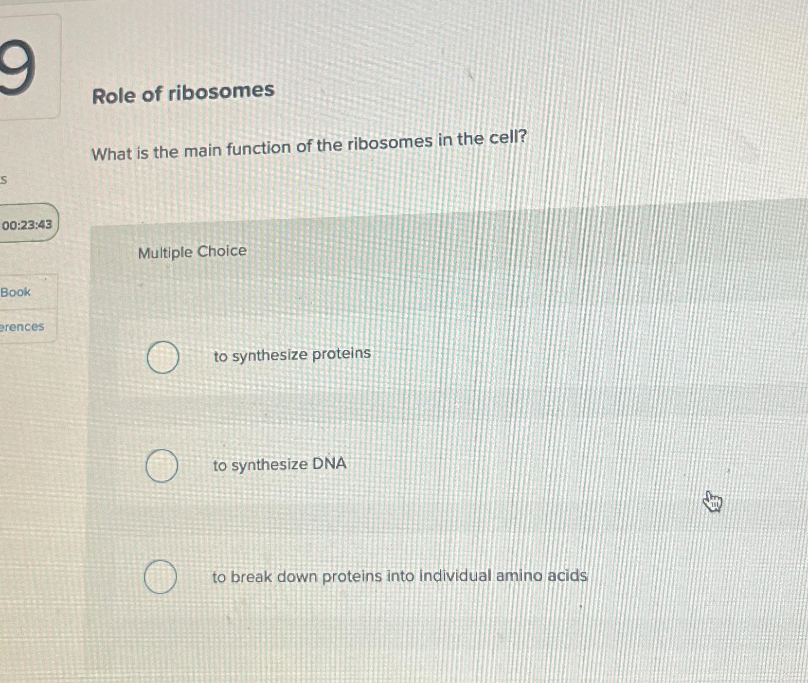 Solved Role of ribosomesWhat is the main function of the | Chegg.com