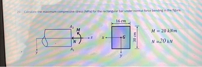 Solved 20- Calculate the maximum compressive stress (MPa) | Chegg.com