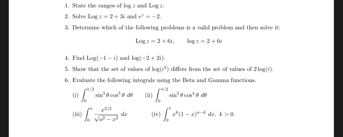 Solved State the ranges of logz ﻿and logz.Solve logz=2+3i | Chegg.com