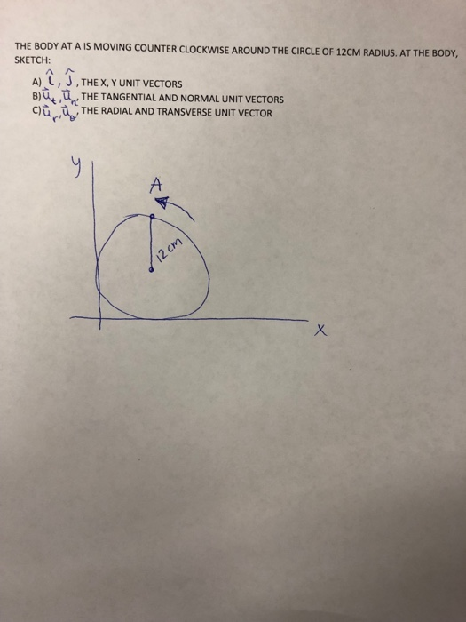 Solved THE BODY AT A IS MOVING COUNTER CLOCKWISE AROUND THE | Chegg.com
