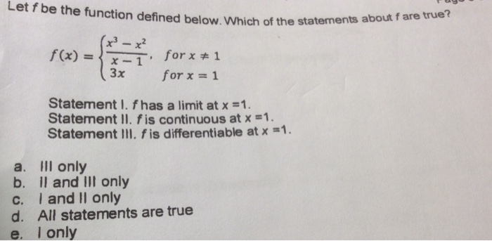 Solved Let f be the function defined below. Which of the | Chegg.com