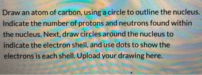 Solved Draw an atom of carbon, using a circle to outline the | Chegg.com