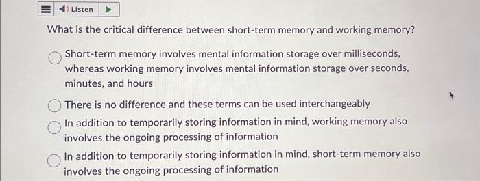 Solved What is the critical difference between short-term | Chegg.com