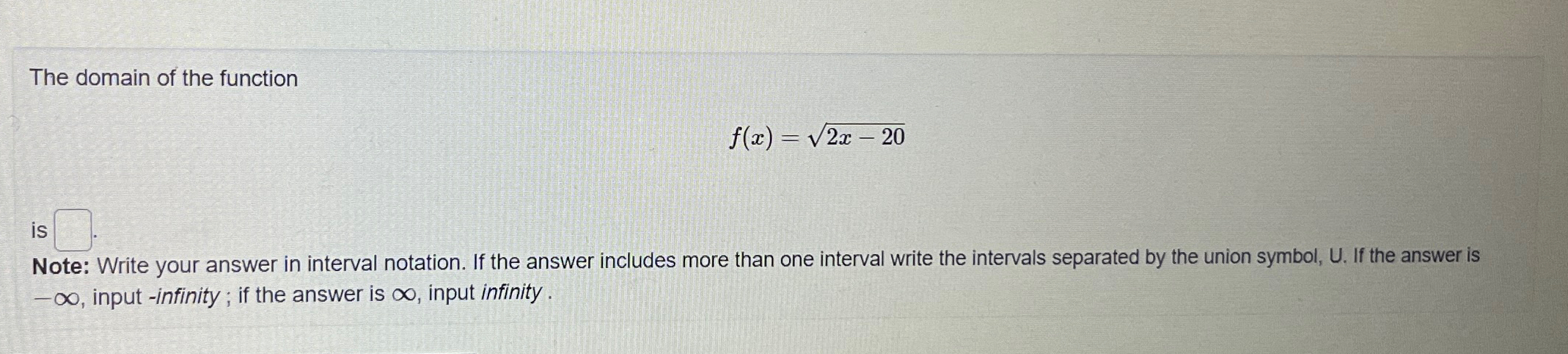 Solved The Domain Of The Functionf X 2x 202isnote Write