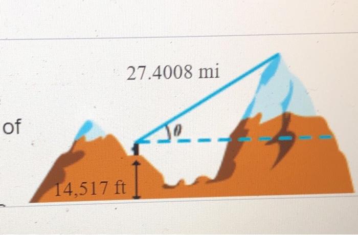 Solved The altitude of a mountain peak is measured as shown | Chegg.com