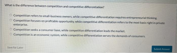 Solved What is the difference between competition and | Chegg.com