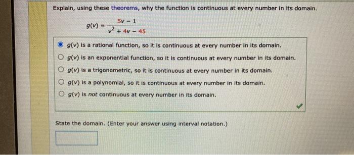 Solved Explain, using these theorems, why the function is | Chegg.com