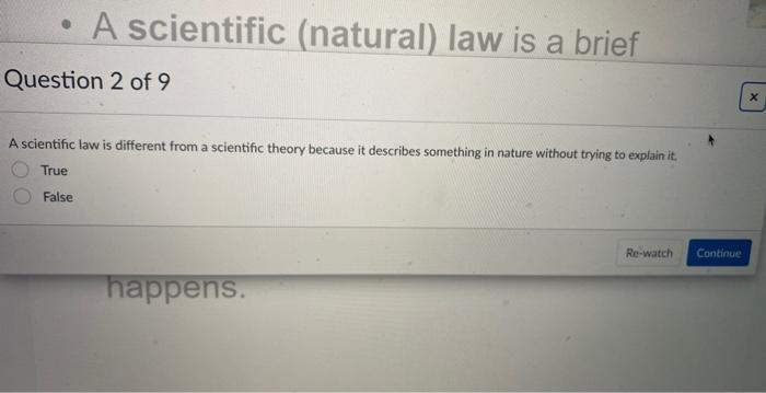 Solved A scientific law is different from a scientific | Chegg.com