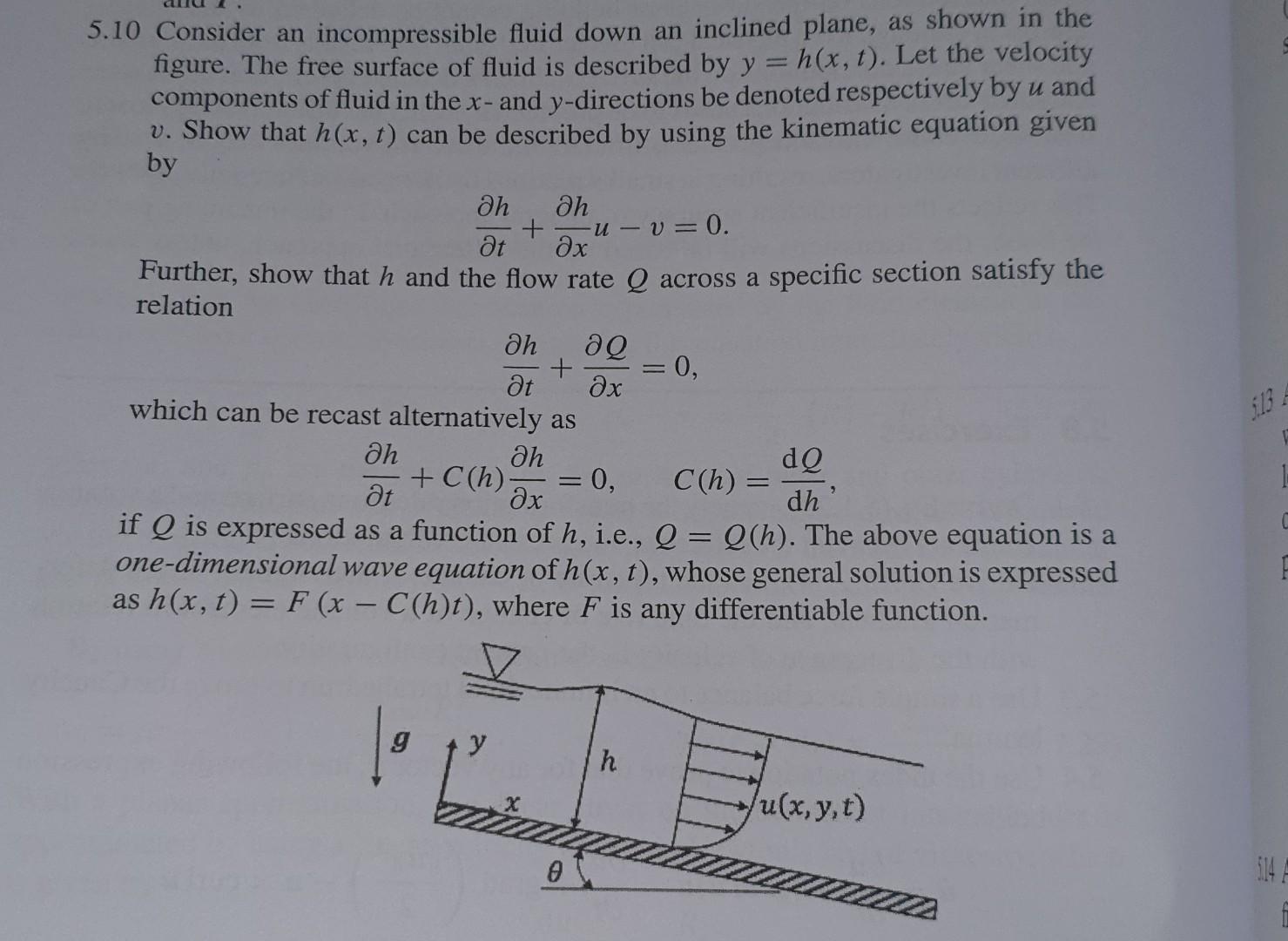 Solved 5.10 Consider an incompressible fluid down an | Chegg.com