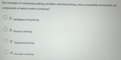 Solved The concepts of community policing, problem-oriented | Chegg.com