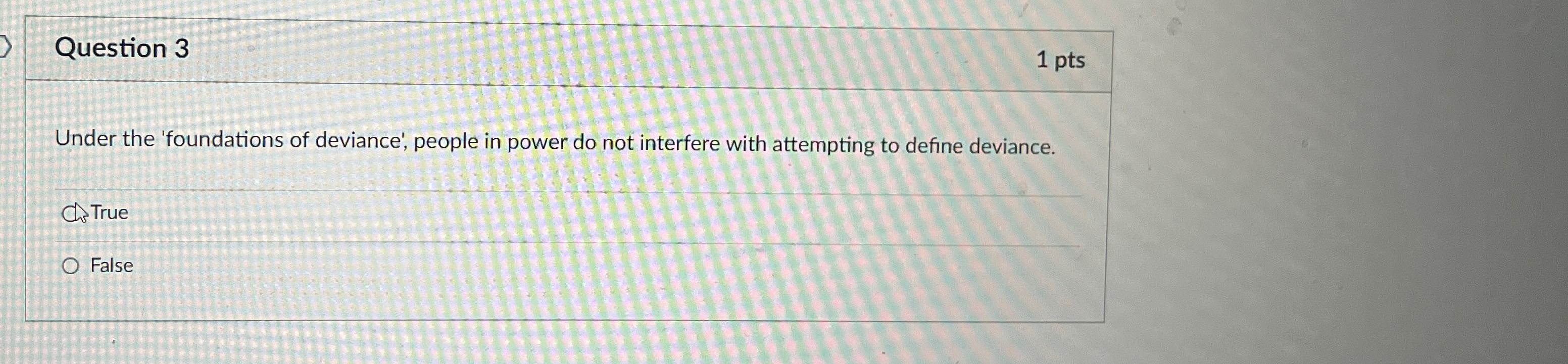 Solved Question 31 ﻿ptsUnder the 'foundations of deviance', | Chegg.com