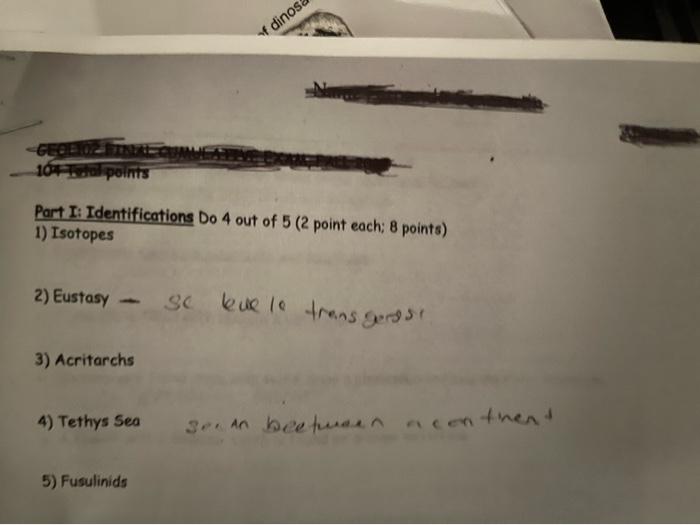 Solved Port I: Identifications Do 4 out of 5 (2 point each; | Chegg.com