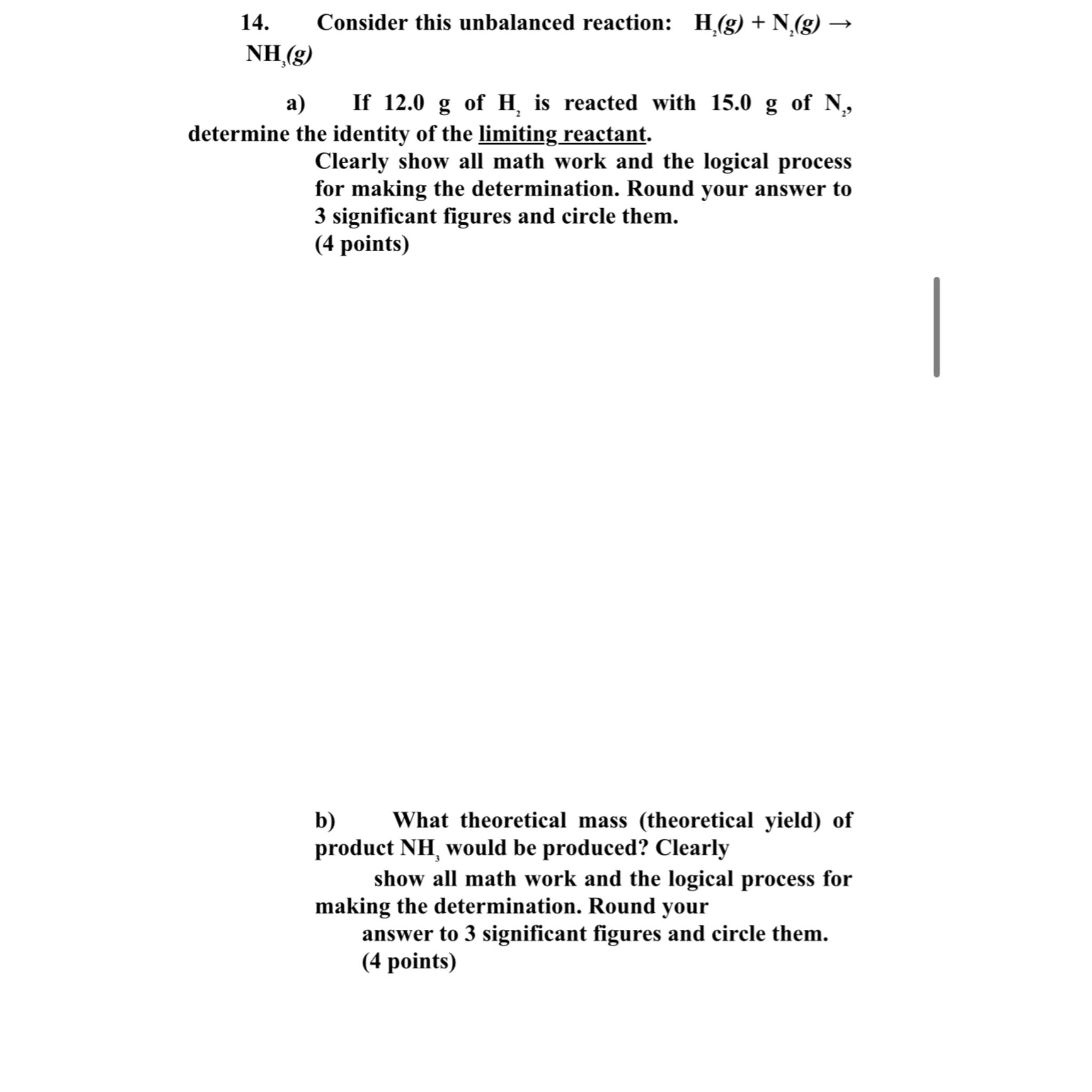 Solved Consider this unbalanced reaction: | Chegg.com