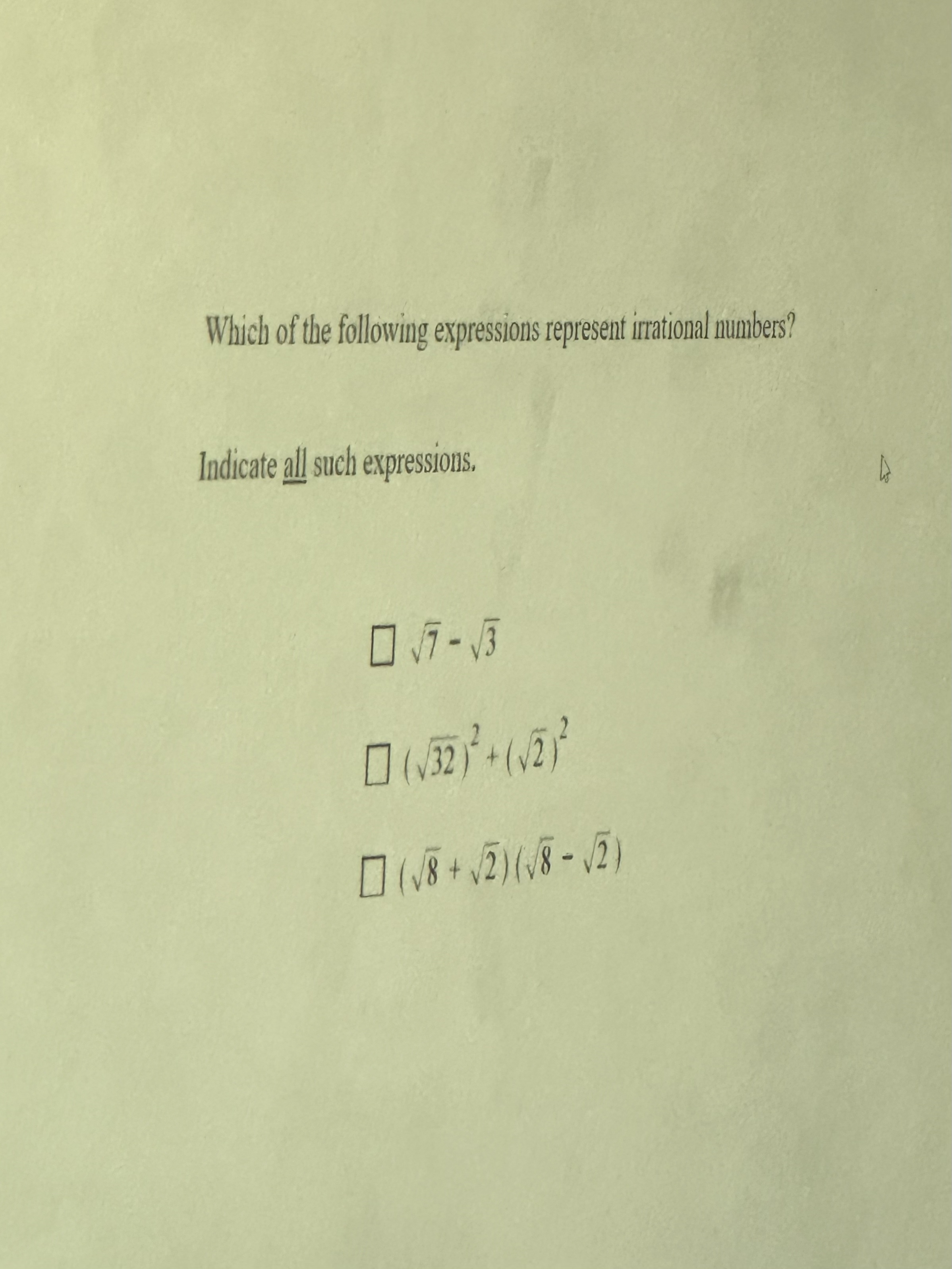 Solved Which of the following expressions represent | Chegg.com
