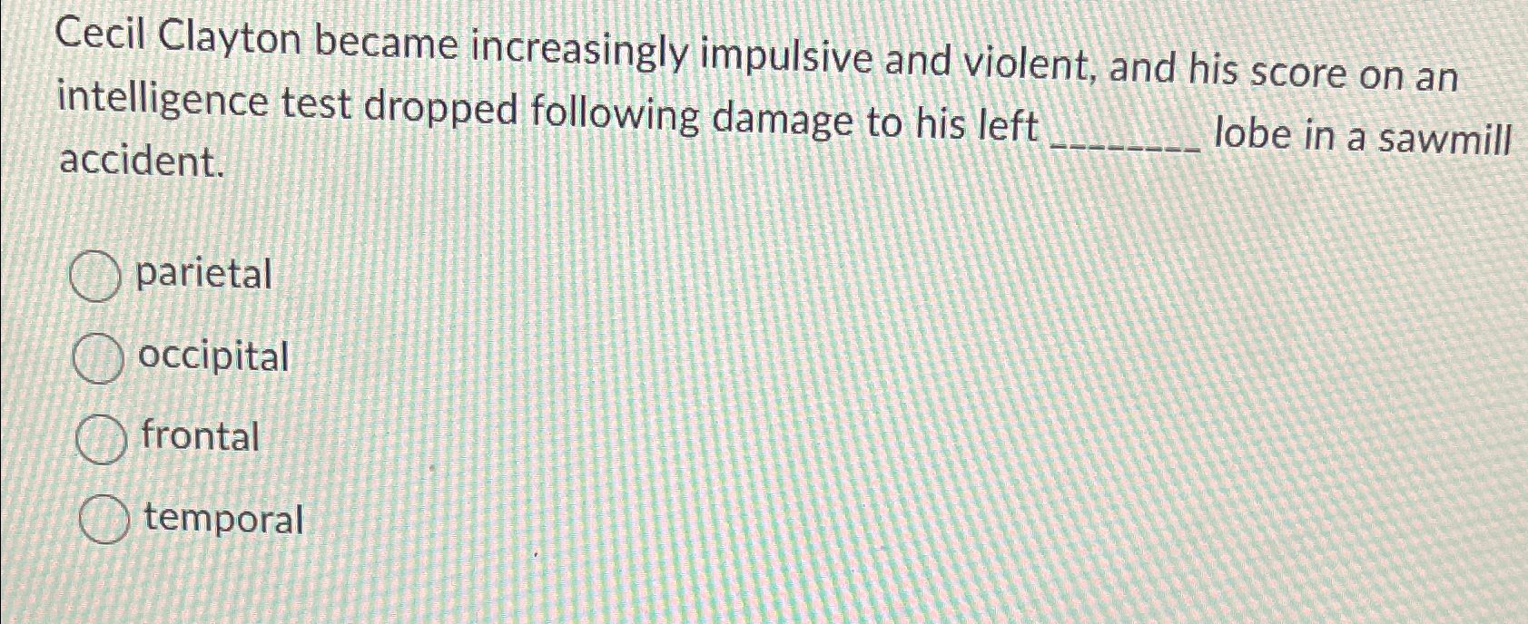 Solved Cecil Clayton became increasingly impulsive and | Chegg.com