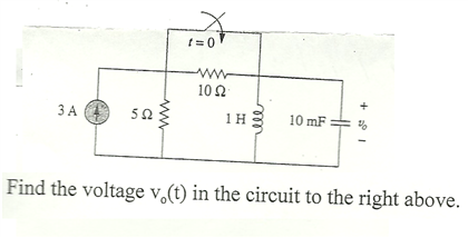 Solved Find the voltage vo(t) in the circuit to the right | Chegg.com