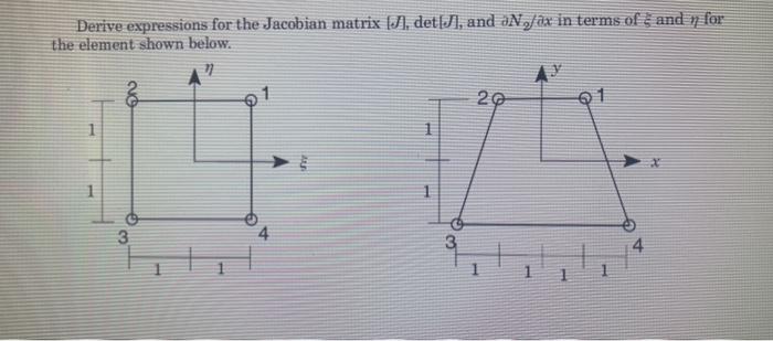 Solved Derive expressions for the Jacobian matrix [J], | Chegg.com