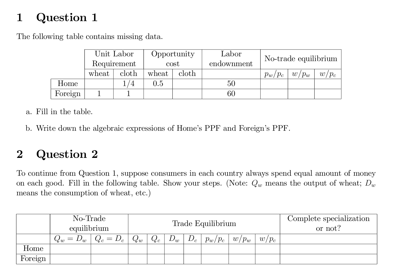 Solved 1 ﻿Question 1The following table contains missing | Chegg.com