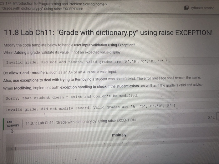 Solved CS 174: Introduction to Programming and Problem | Chegg.com