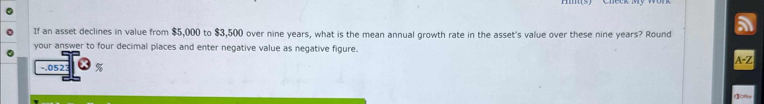 Solved If an asset declines in value from $5,000 ﻿to $3,500 | Chegg.com