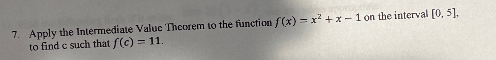 Solved Apply the Intermediate Value Theorem to the function | Chegg.com