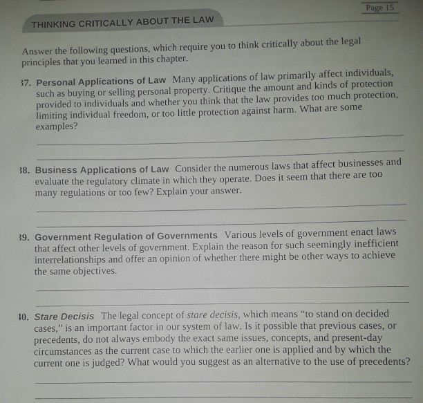 chapter 1 Our System of Law 1.1 THE LAW IN OUR | Chegg.com
