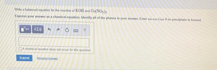 Solved Identify the precipitate (if any) that forms when KOH | Chegg.com