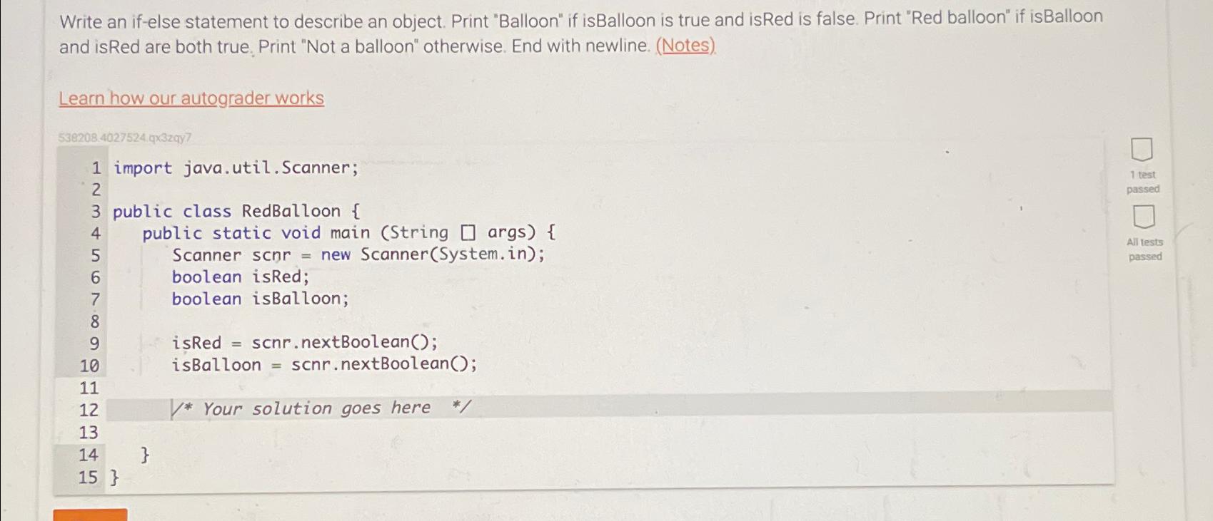 Solved Write an if-else statement to describe an object. | Chegg.com