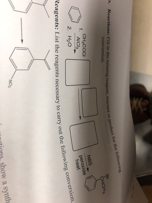 Solved 's. Reactions: Fill in the missing reagent, reactanto | Chegg.com