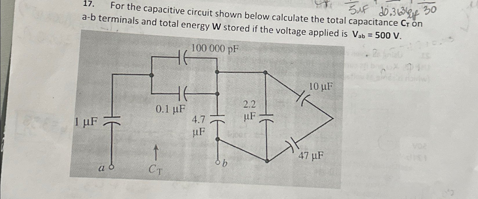 Solved For the capacitive circuit shown below calculate the | Chegg.com
