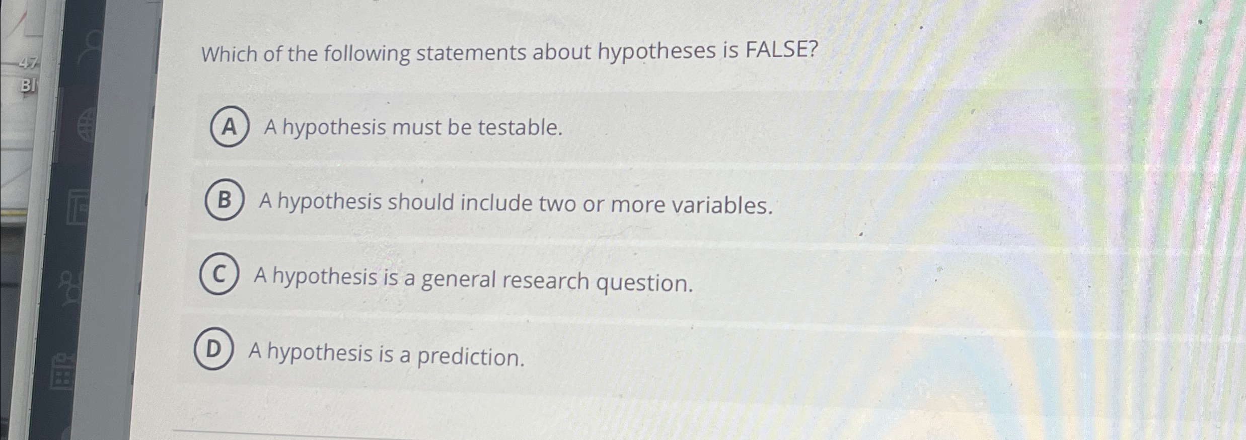 Solved Which of the following statements about hypotheses is | Chegg.com