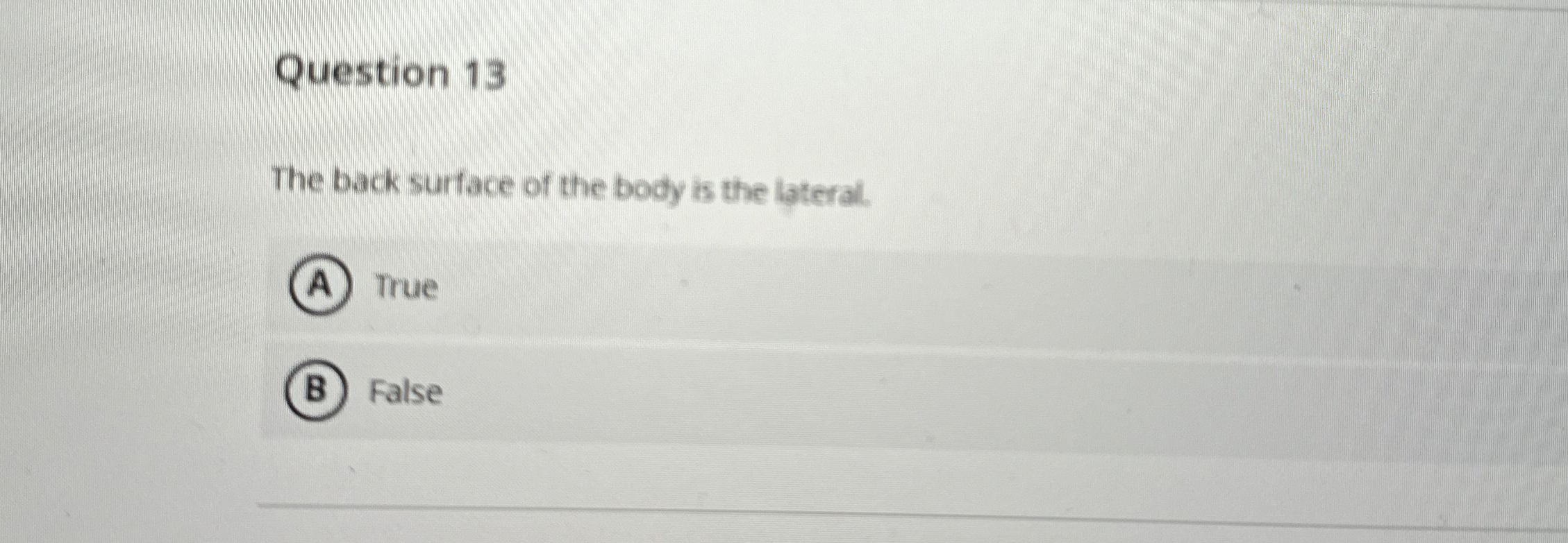Solved Question 13The back surface of the body is the | Chegg.com