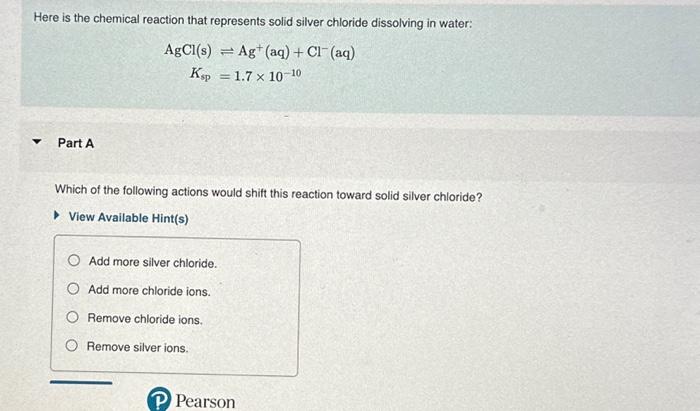 Solved Here is the chemical reaction that represents solid | Chegg.com