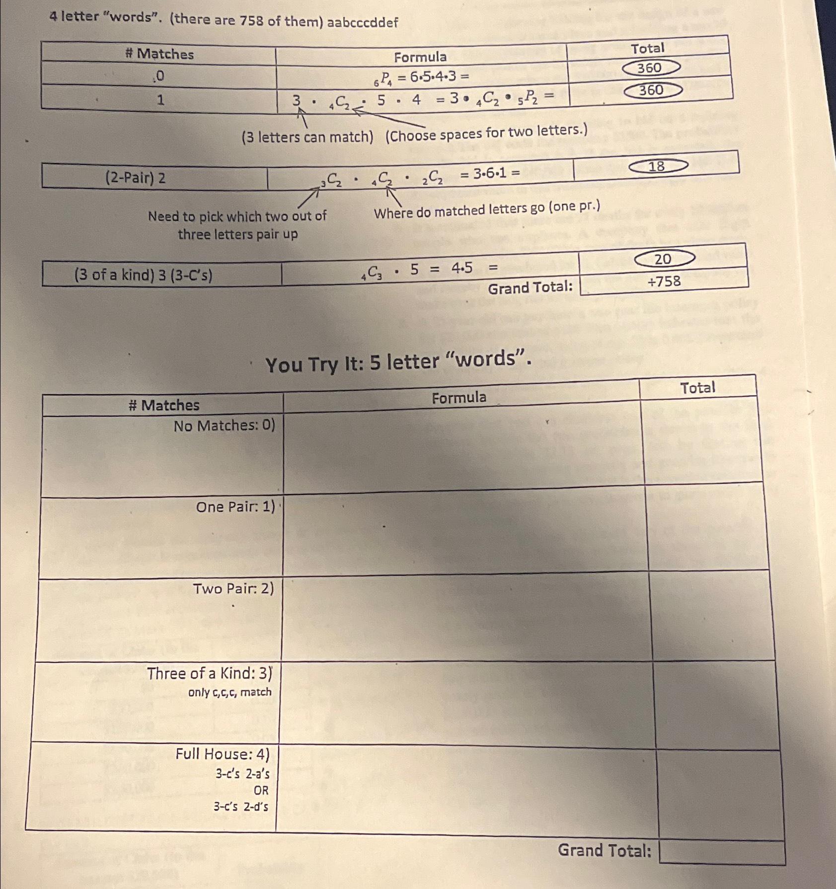 Solved 4 ﻿letter "words". (there are 758 ﻿of them) | Chegg.com