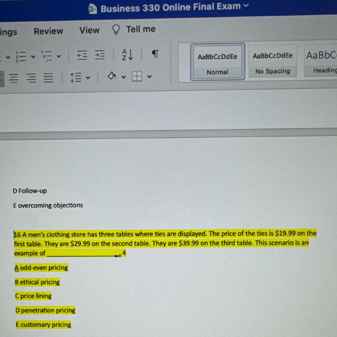 Solved Business 330 ﻿Online Final Exam レReviewViewTell | Chegg.com