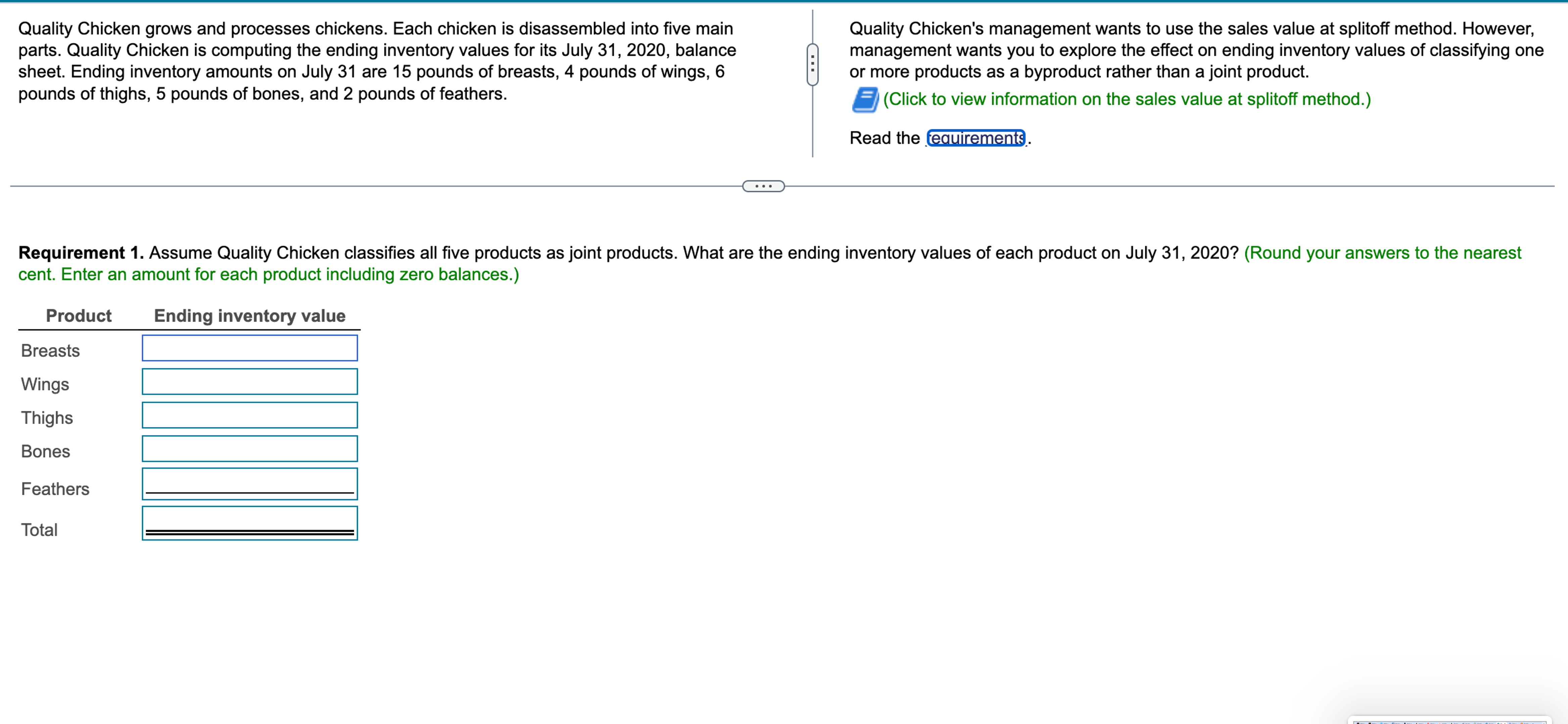 Solved Requirement 1. ﻿Assume Quality Chicken classifies all | Chegg.com