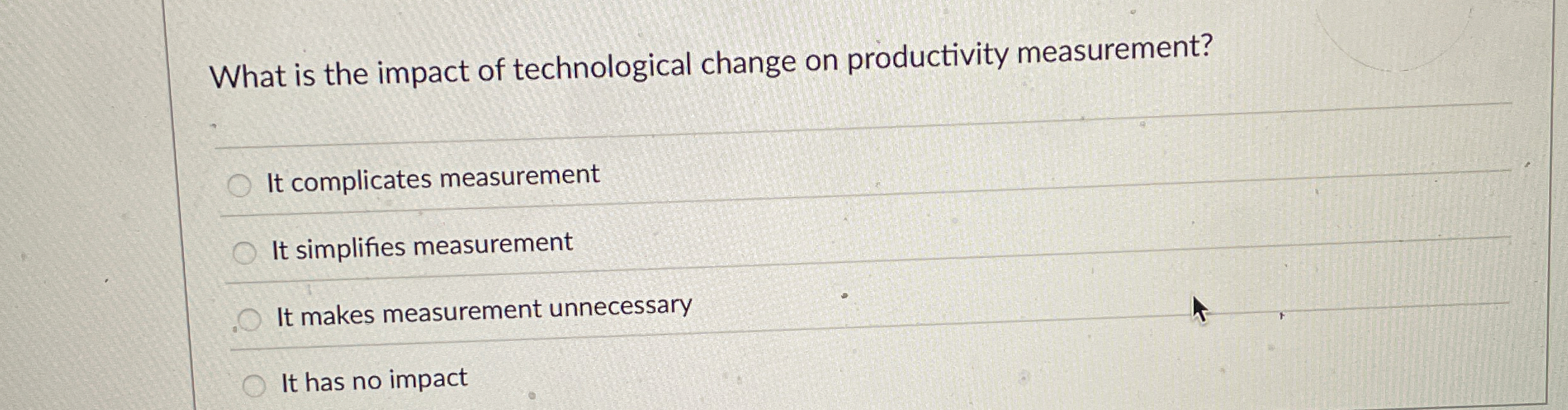 Solved What is the impact of technological change on | Chegg.com