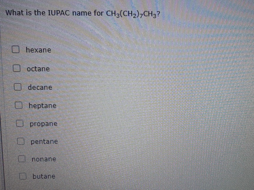 Solved What is the IUPAC name of the following compound? | Chegg.com